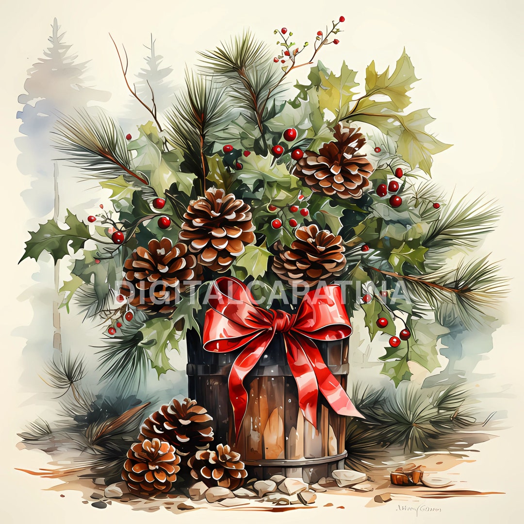 Christmas Tree Clipart Bundle 15 High Quality Jpgs, Merry Christmas ...