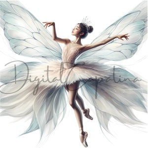 Ballerina Fairy Clipart 9PNG Digital Download Mixed Media Wall Art ...