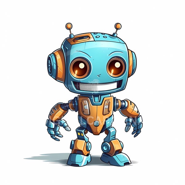 Cute Robot Clipart - Etsy