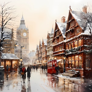 Christmas London Clipart 13 High Quality Jpgs, Merry Christmas, Digital ...