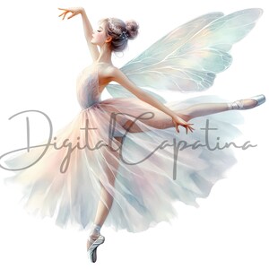 Ballerina Fairy Clipart 9PNG Digital Download Mixed Media Wall Art ...