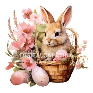 Easter Bunny Clipart, Easter Clipart, Spring Digital Graphics, 17 High ...