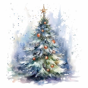Christmas Tree Clipart Bundle 10 High Quality Jpgs, Merry Christmas ...