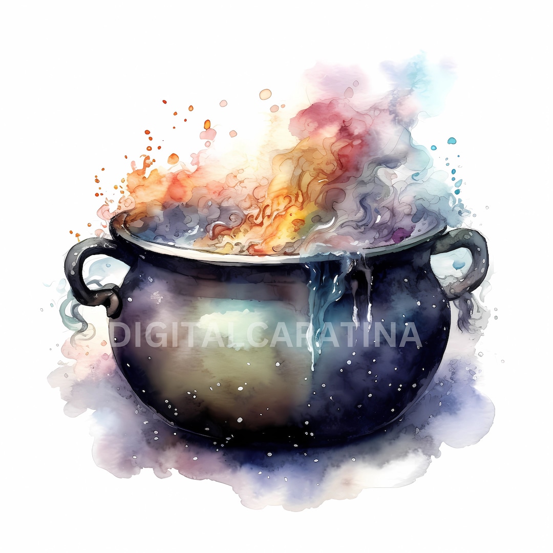 Bubbling Cauldron Clipart 15 High Quality Jpgshalloween - Etsy