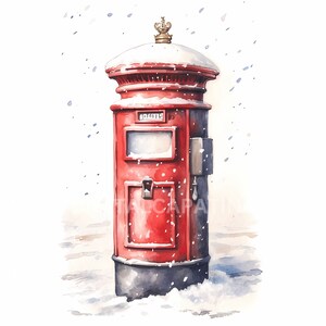 Snowy Post Box Clipart 20 High Quality Jpgs, Digital Download ...