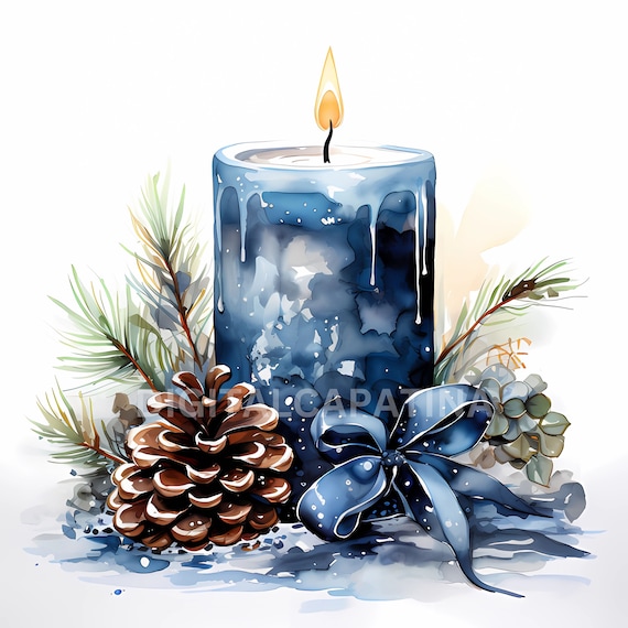 Blue Advent Candles Clip Art