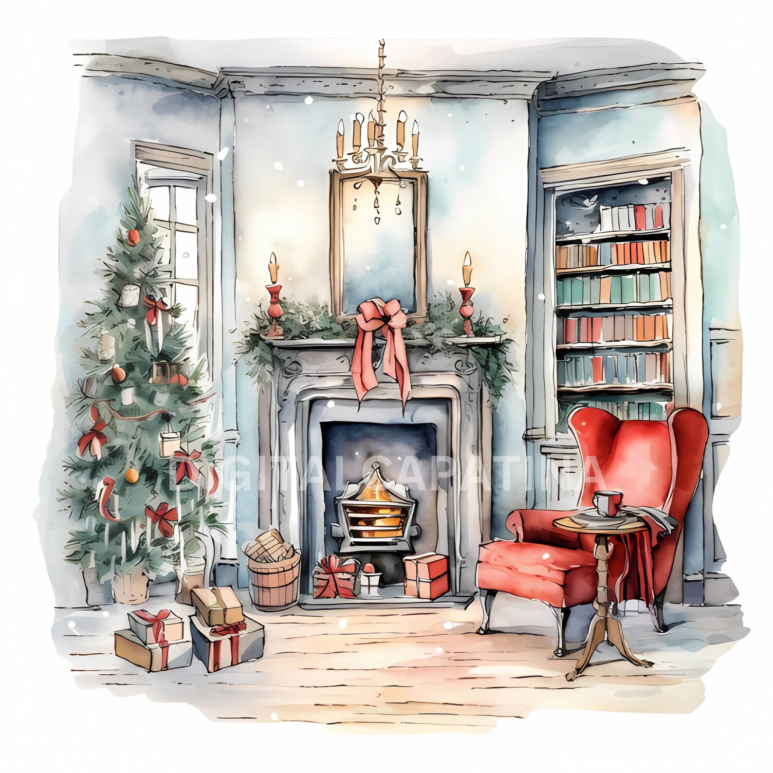 Christmas Room Clipart 20 High Quality Jpgs, Digital Download ...