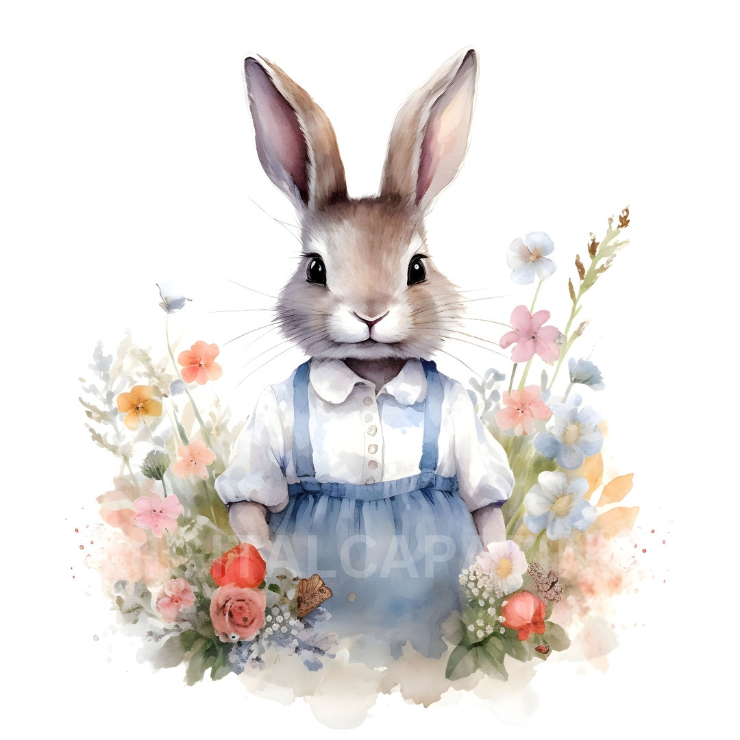 Farm Bunny Clipart Bundle 14 High Quality Jpgs, Spring Clipart Bundle ...