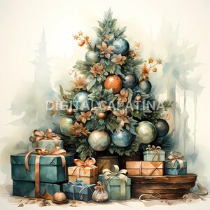 Watercolor Christmas Clipart 12 High Quality Jpgs, Watercolor Christmas ...