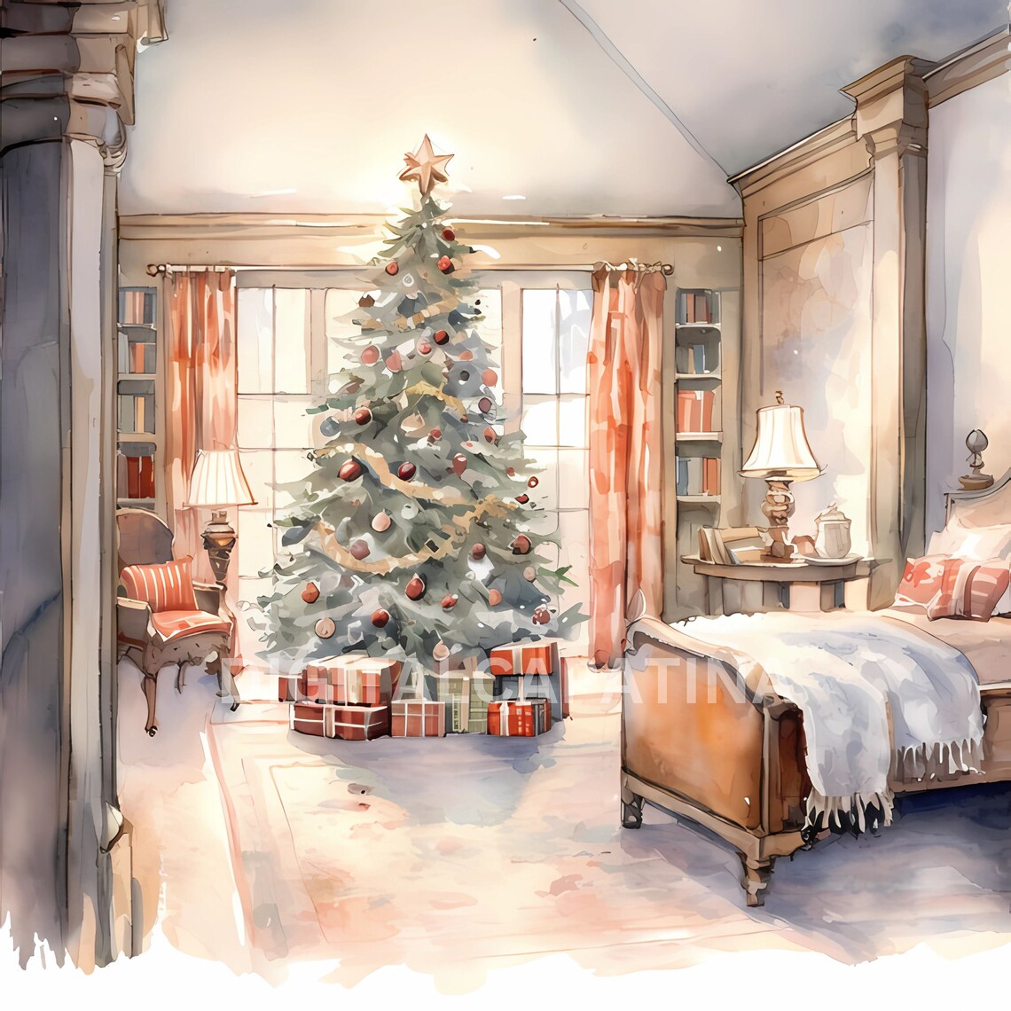 Christmas Room Clipart 20 High Quality Jpgs, Digital Download ...
