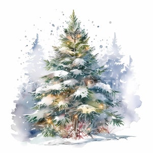 Christmas Tree Clipart Bundle 10 High Quality Jpgs, Merry Christmas ...