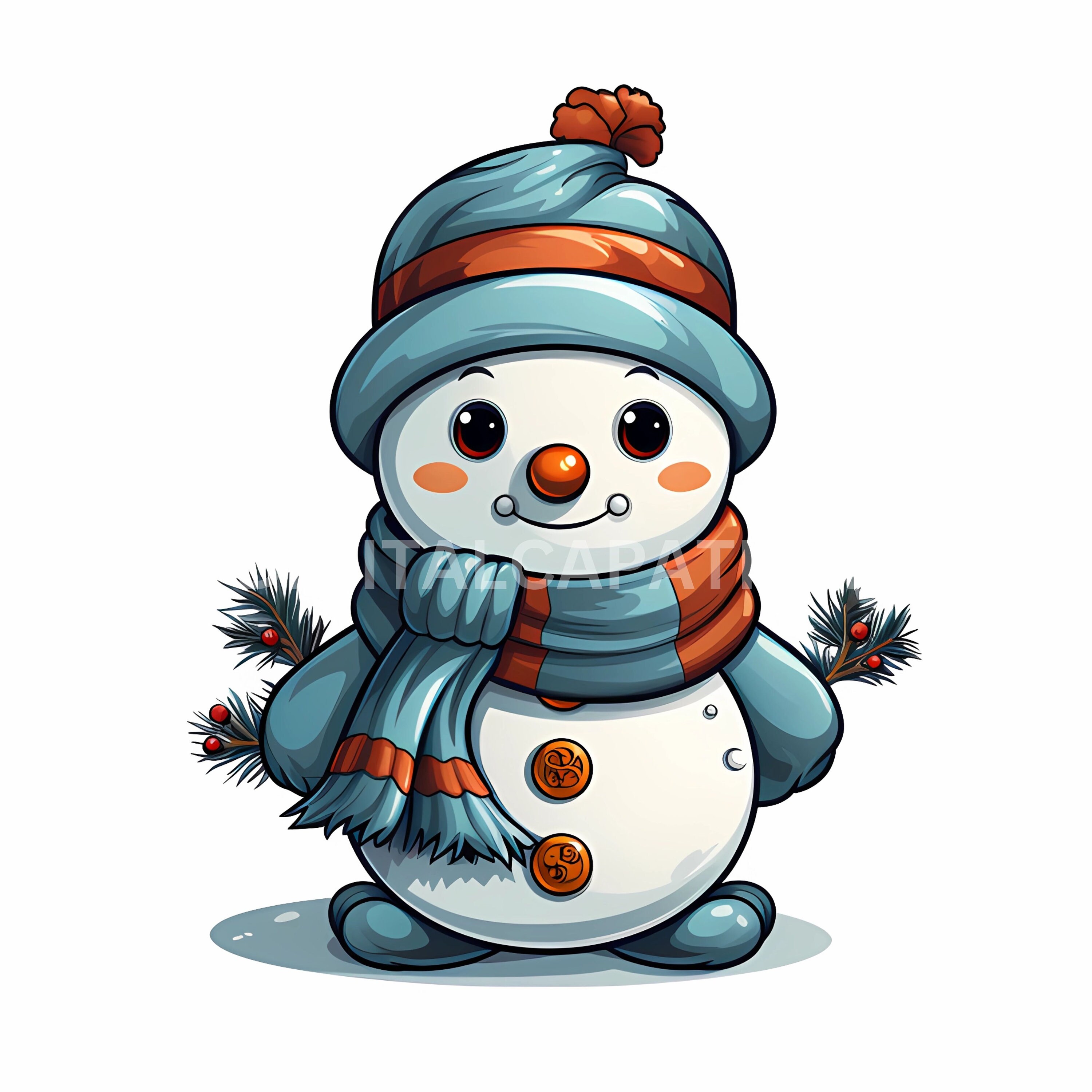 Christmas Snowman Clipart 12 High Quality Jpgs Digital - Etsy UK