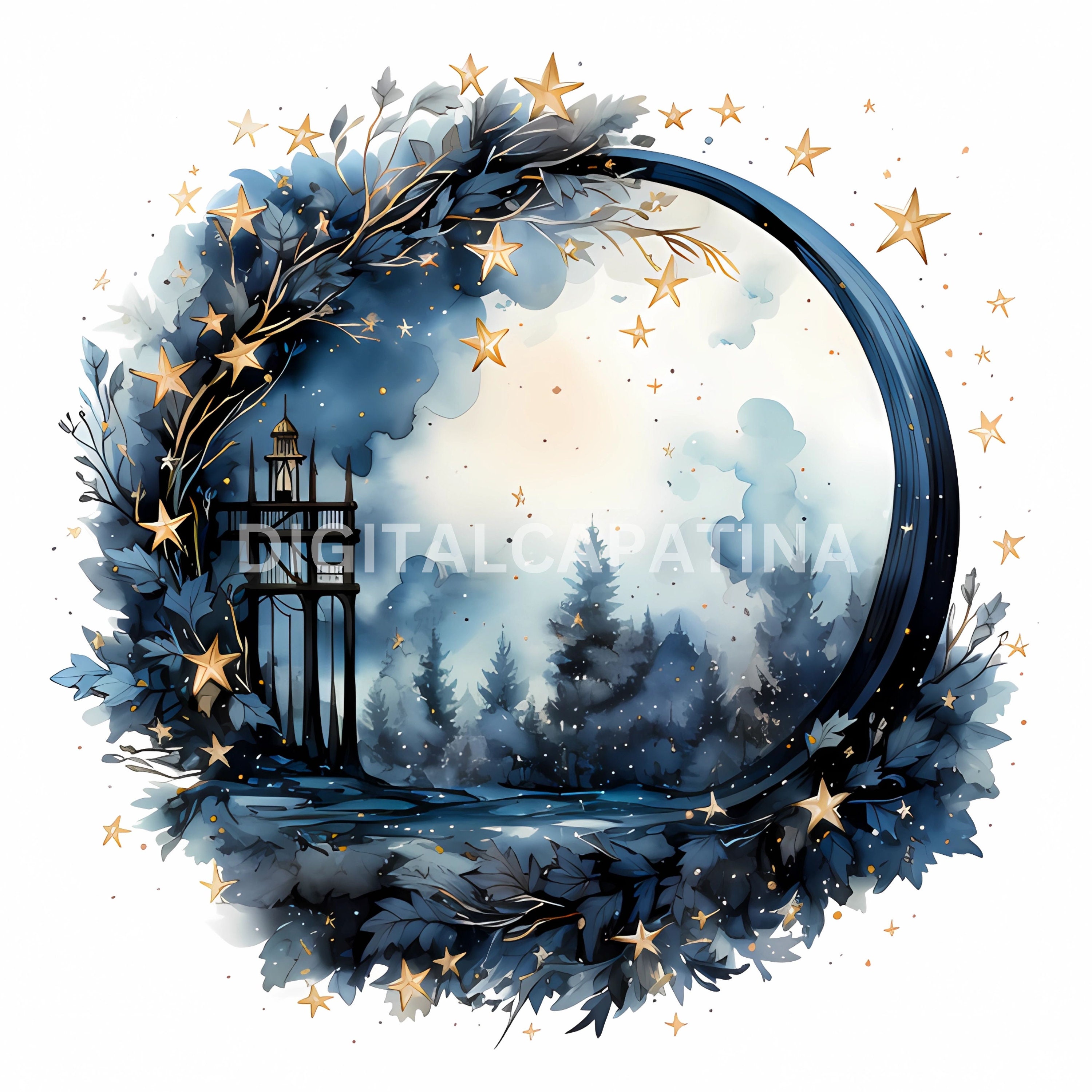Watercolor Christmas Clipart 9 High Quality Jpgs,watercolor Winter ...