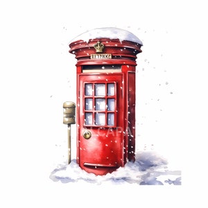 Snowy Post Box Clipart 20 High Quality Jpgs, Digital Download ...