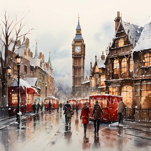 Christmas London Clipart 13 High Quality Jpgs, Merry Christmas, Digital ...