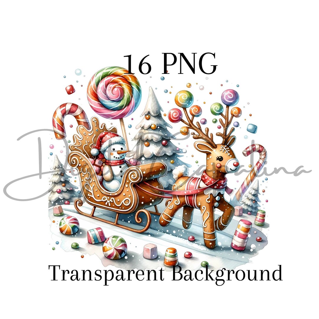 Gingerbread Clipart 16 PNG Christmas Cliparts Merry Christmas, Digital ...
