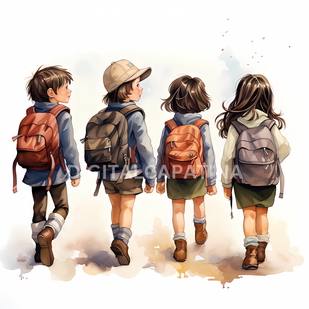 Children School Clipart 11 High Quality Jpgs, Digital Download, Card ...