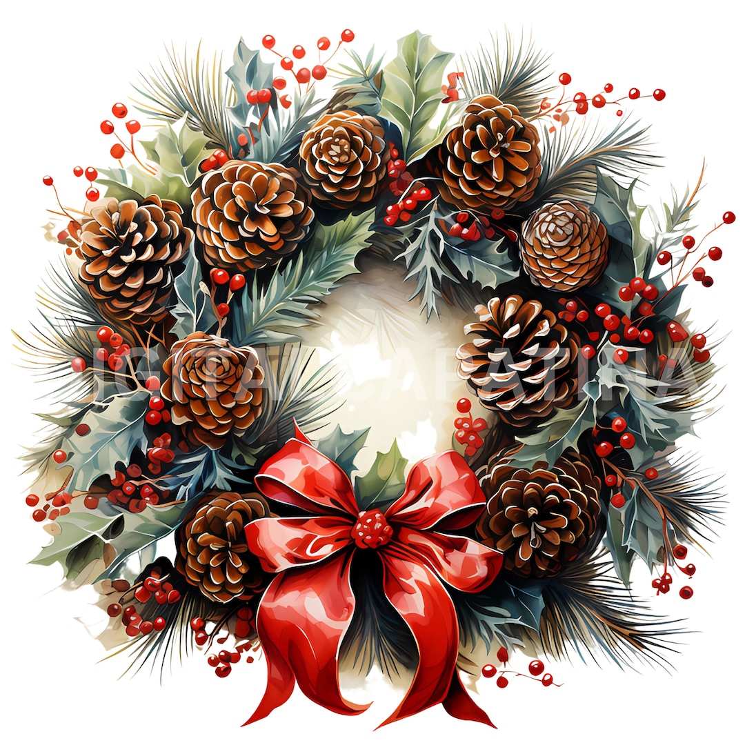 Christmas Wreath Clipart 13 High Quality Jpgs, Merry Christmas, Digital ... Christmas Wreath Clipart 13 High Quality Jpgs, Merry Christmas, Digital ...