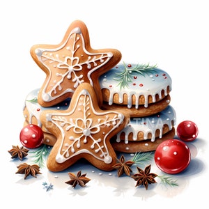 Christmas Cookies Clipart 11 High Quality Jpgs, Digital Download ...
