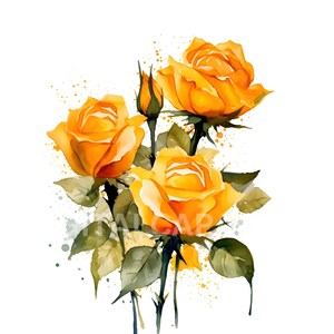 Yellow Roses Clipart 10 High Quality Jpgs, Digital Downloads,wedding ...