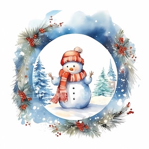 Christmas Snowman Clipart 16 High Quality Jpgs, Digital Download ...