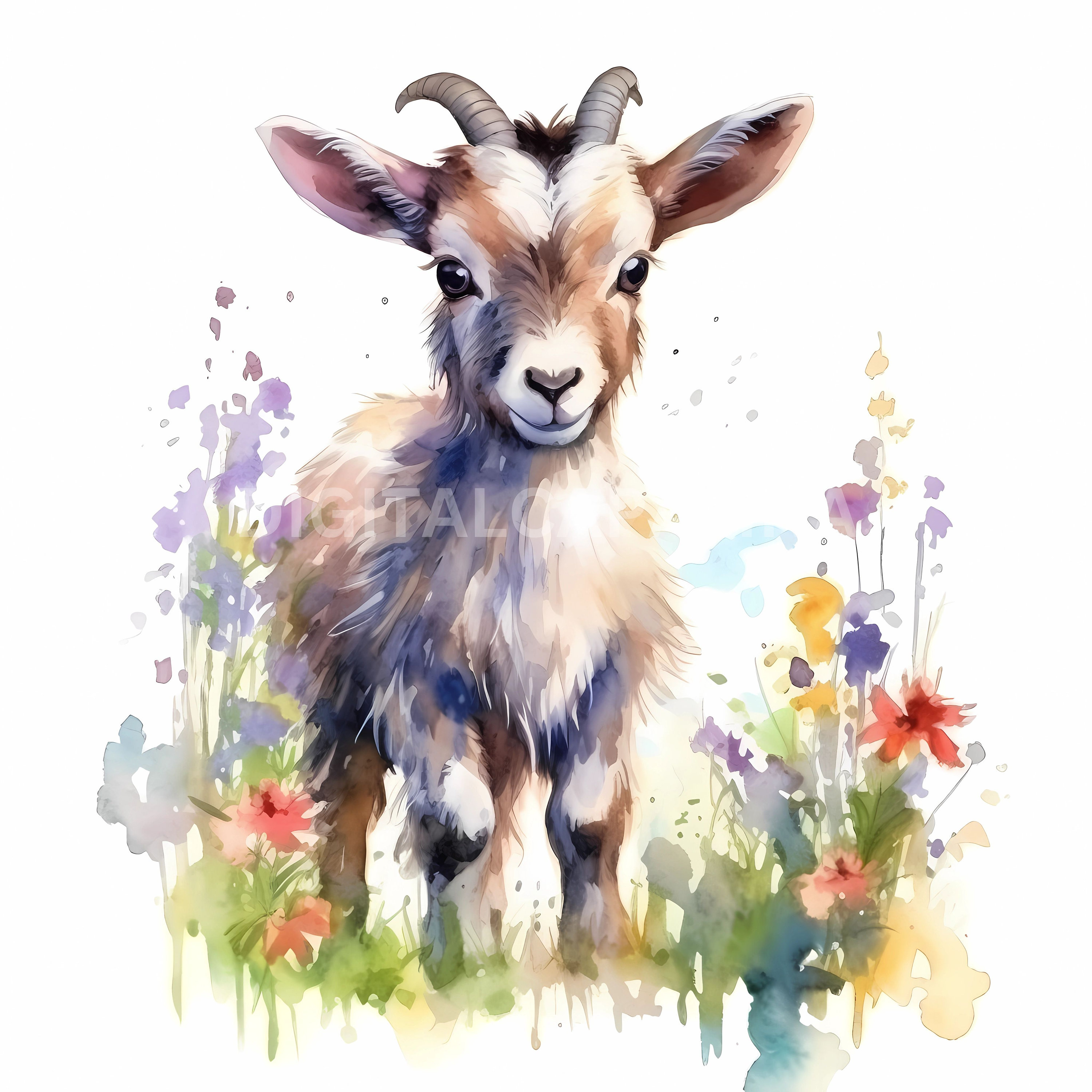Baby Goats Clipart 15 High Quality Jpgs Funny Goats Design - Etsy