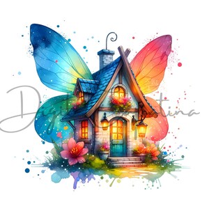 Fairy House 10 PNG Digital Download Watercolor Fairy Nursery Art ...