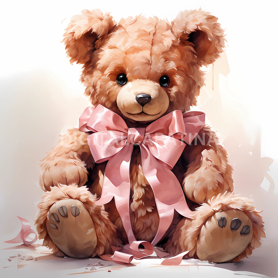 Fluffy Bear Clipart 16 High Quality Jpgs, Digital Download, Card Making ...