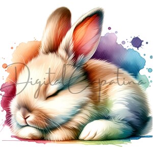 Watercolor Bunny Clipart 10 PNG Digital Download Printable Art ...