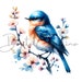 Watercolor Blue Bird Clipart 13 PNG Digital Download Forest Animals ...