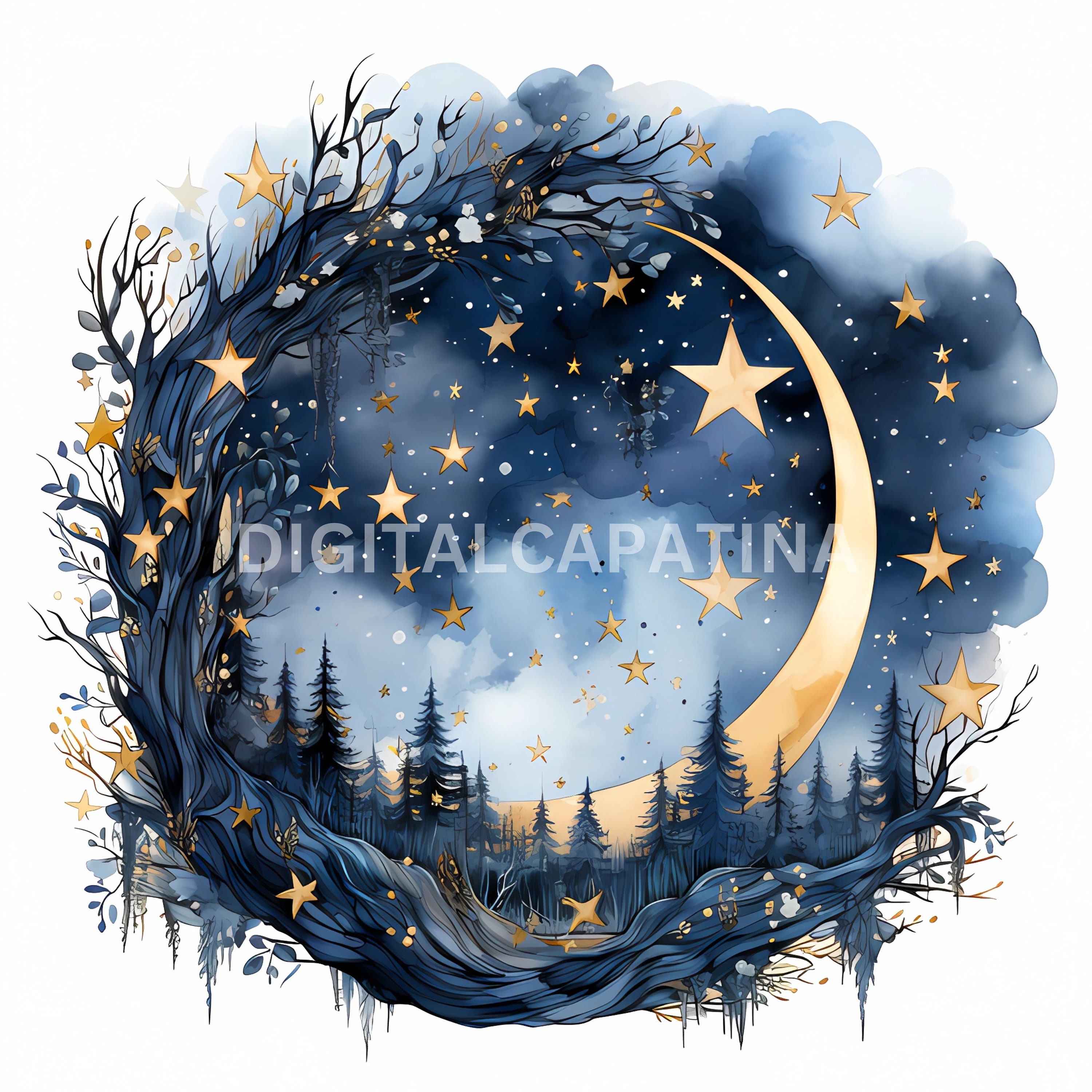 Watercolor Christmas Clipart 9 High Quality Jpgs,watercolor Winter ...