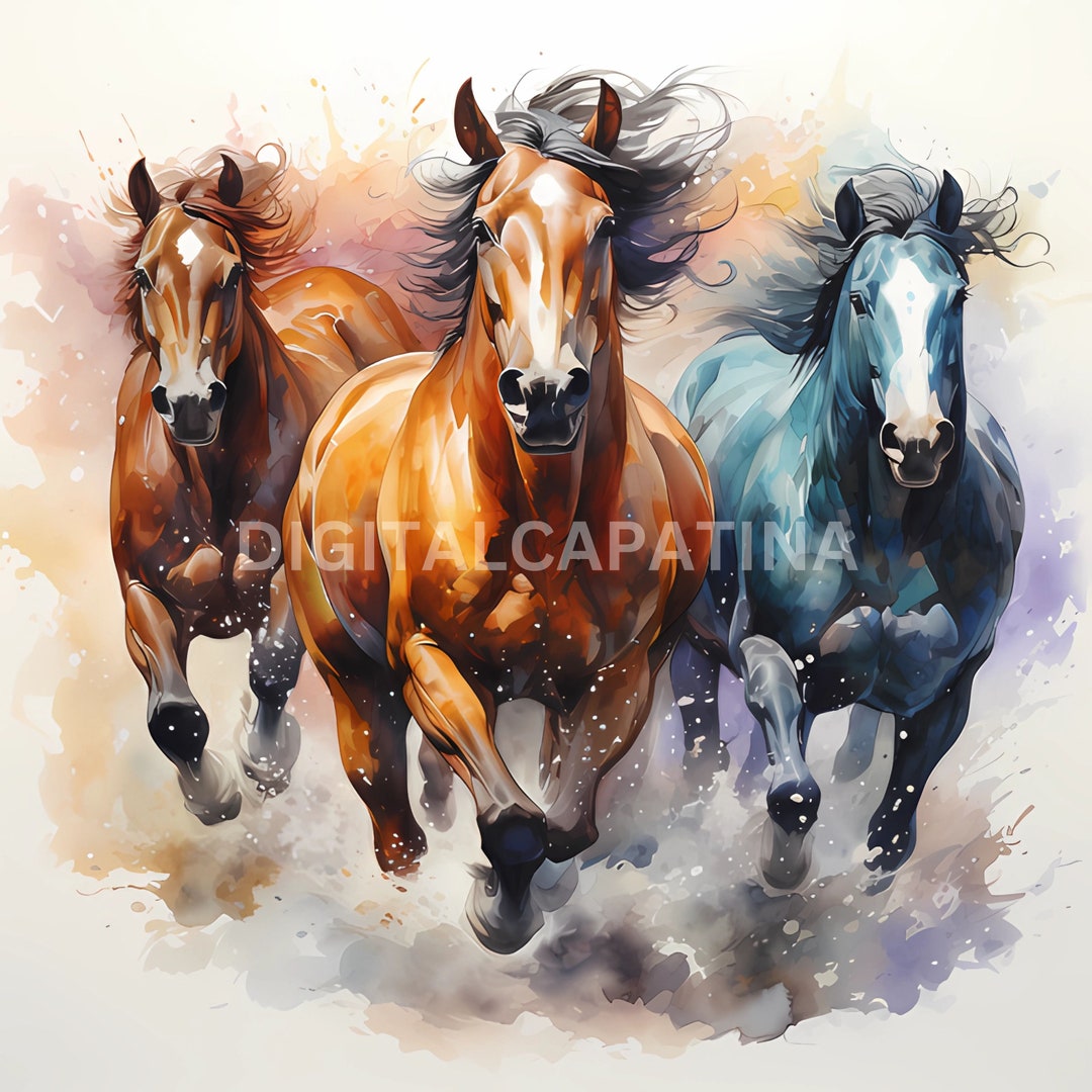 Galloping Horses Clipart Digital Download 18 High Quality Jpgs ...