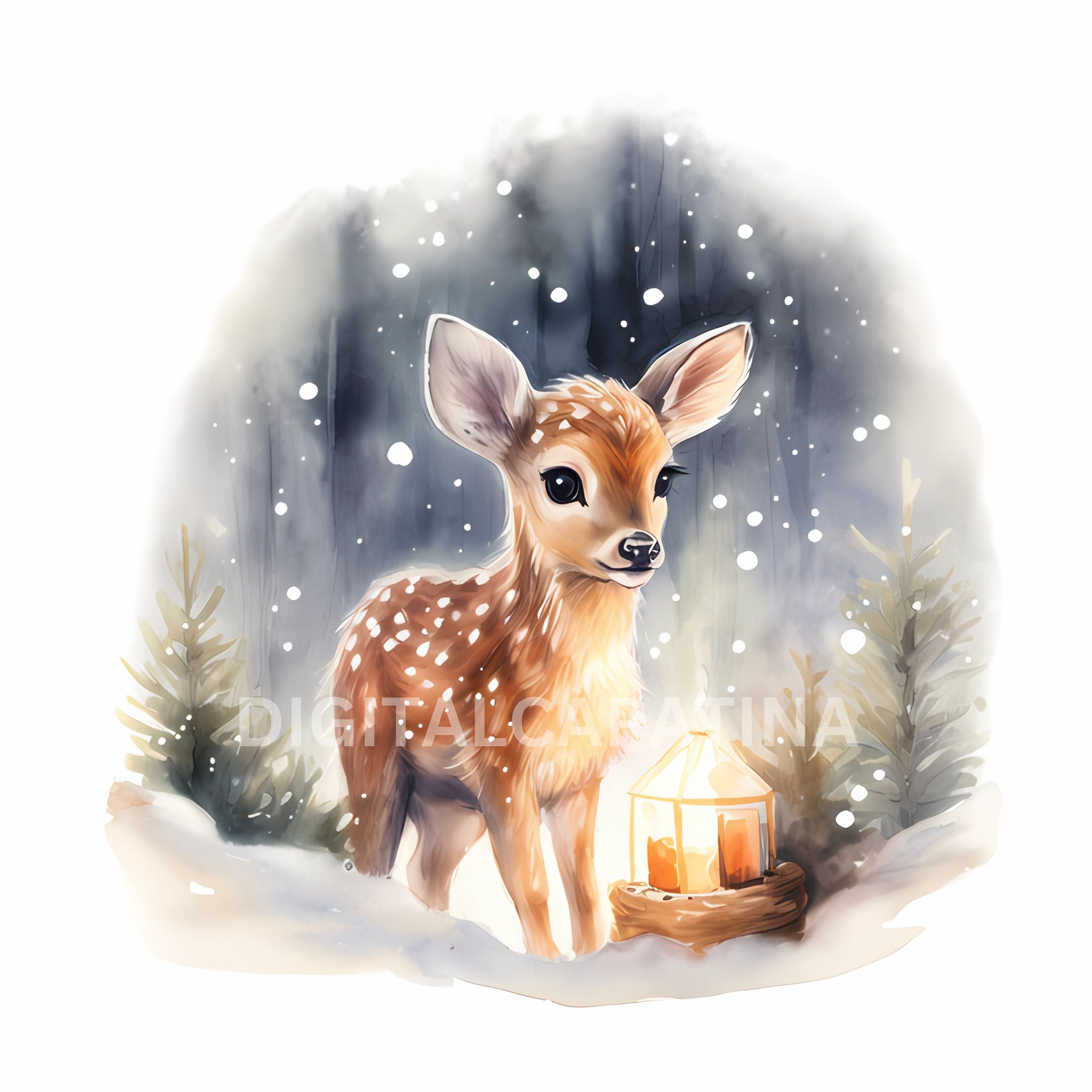 Cute Fawn Clipart 10 High Quality Jpgs Digital Download - Etsy UK