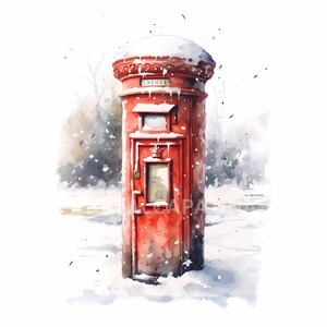 Snowy Post Box Clipart 20 High Quality Jpgs, Digital Download ...