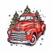 Christmas Red Truck Clipart Bundle 11 High Quality Jpgs, Merry ...