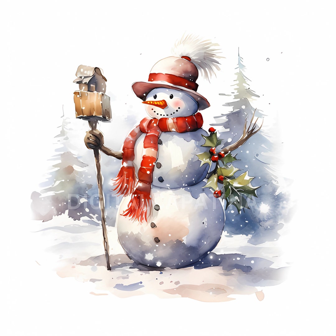 Christmas Snowman Clipart 19 High Quality Jpgs, Digital Download ...
