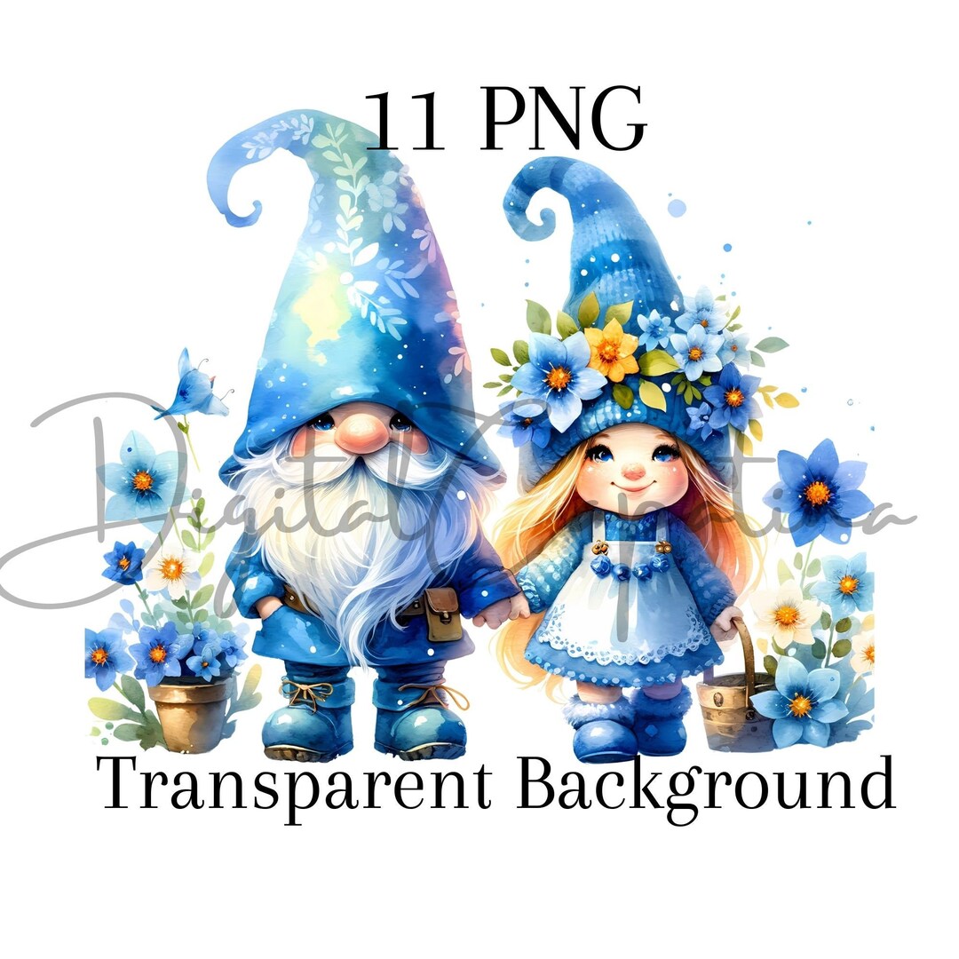 Watercolor Spring Gnome Clipart 11 PNG Spring Clipart Scrap Book ...