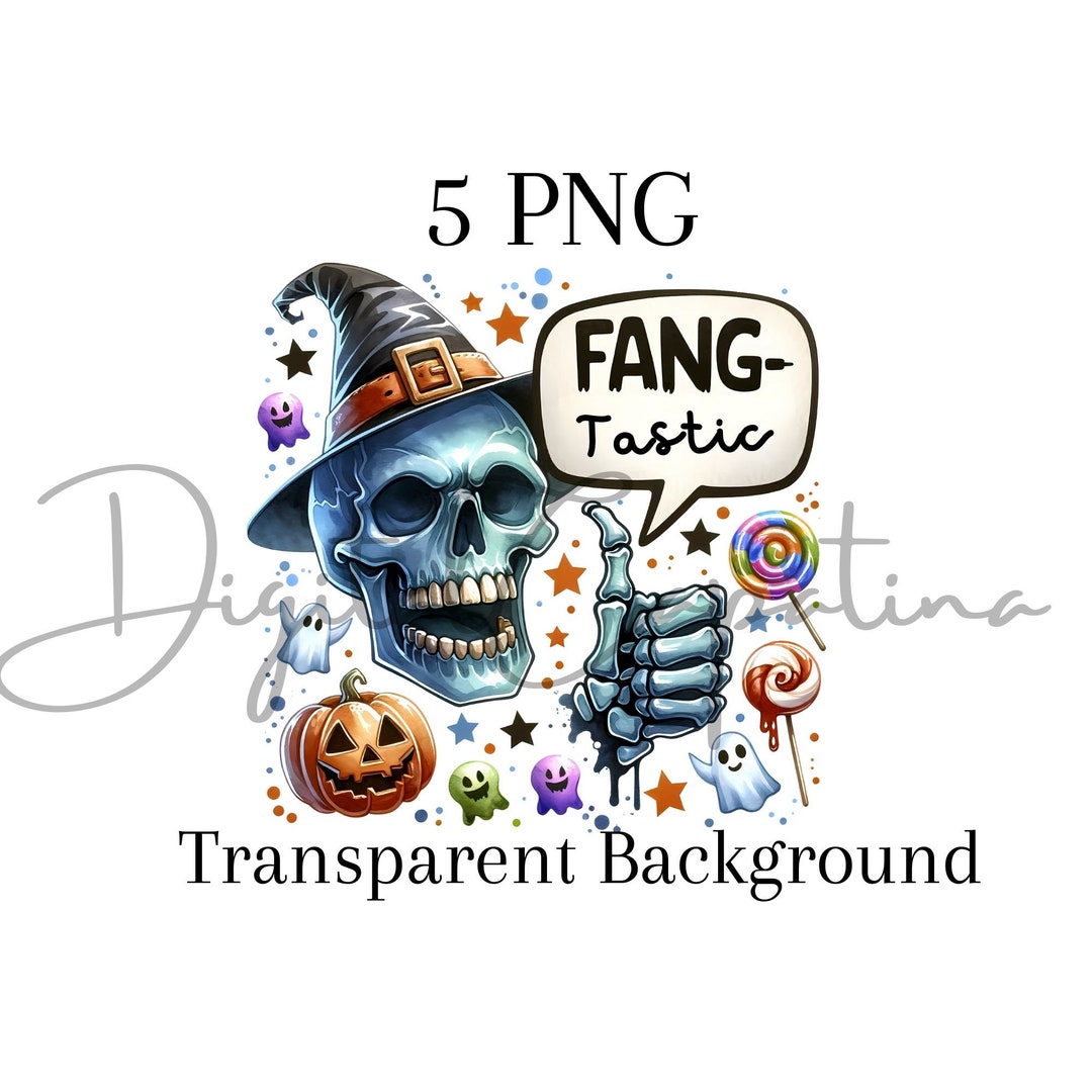 Fang-tastic Skull 5 PNG Digital Download Mixed Media Digital Scrap Book ...