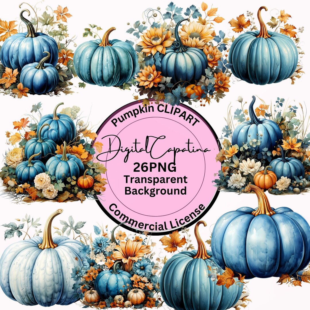 Fall Clipart Fall PNG Pumpkin Clipart Thanksgiving Clipart - Etsy