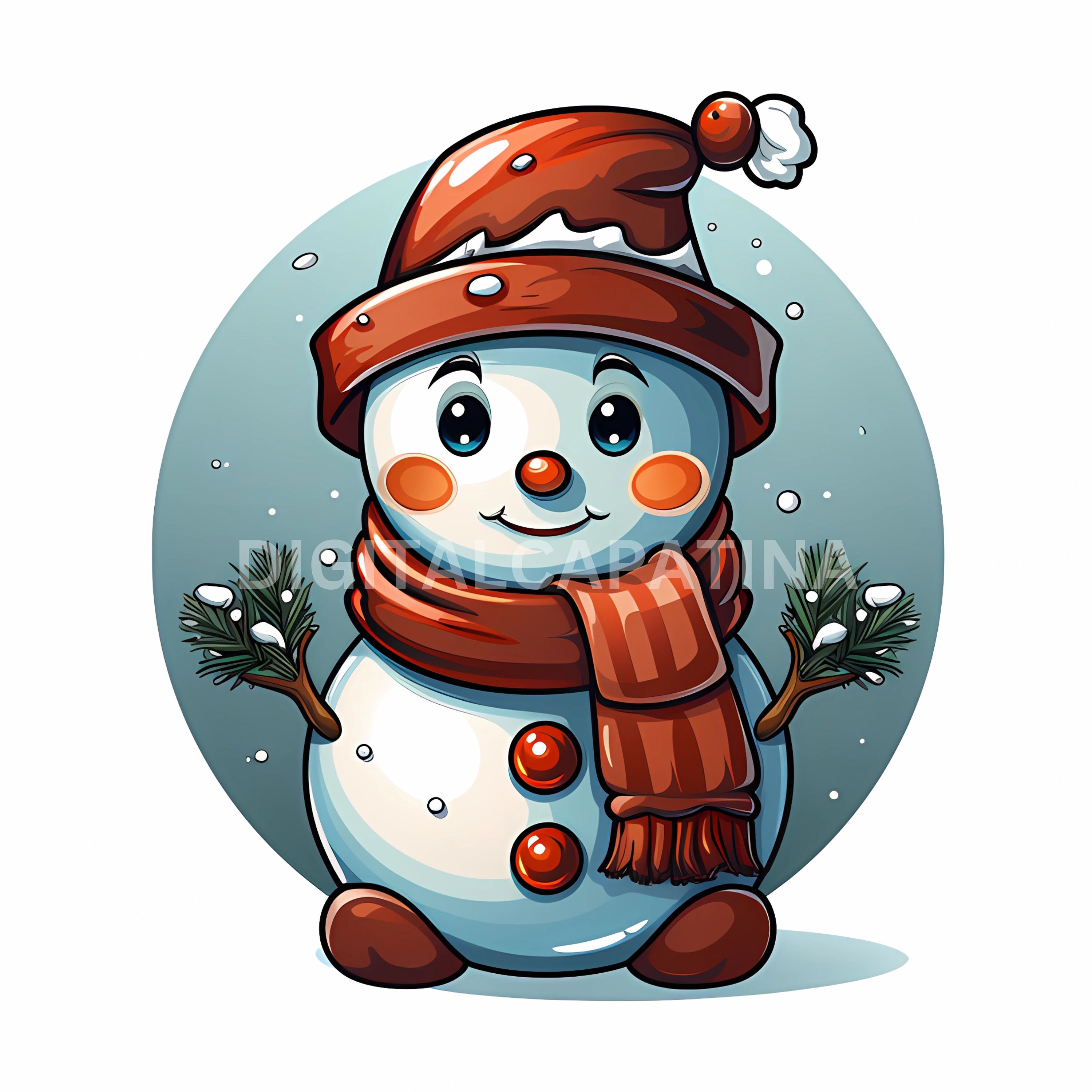 Christmas Snowman Clipart 12 High Quality Jpgs Digital - Etsy UK