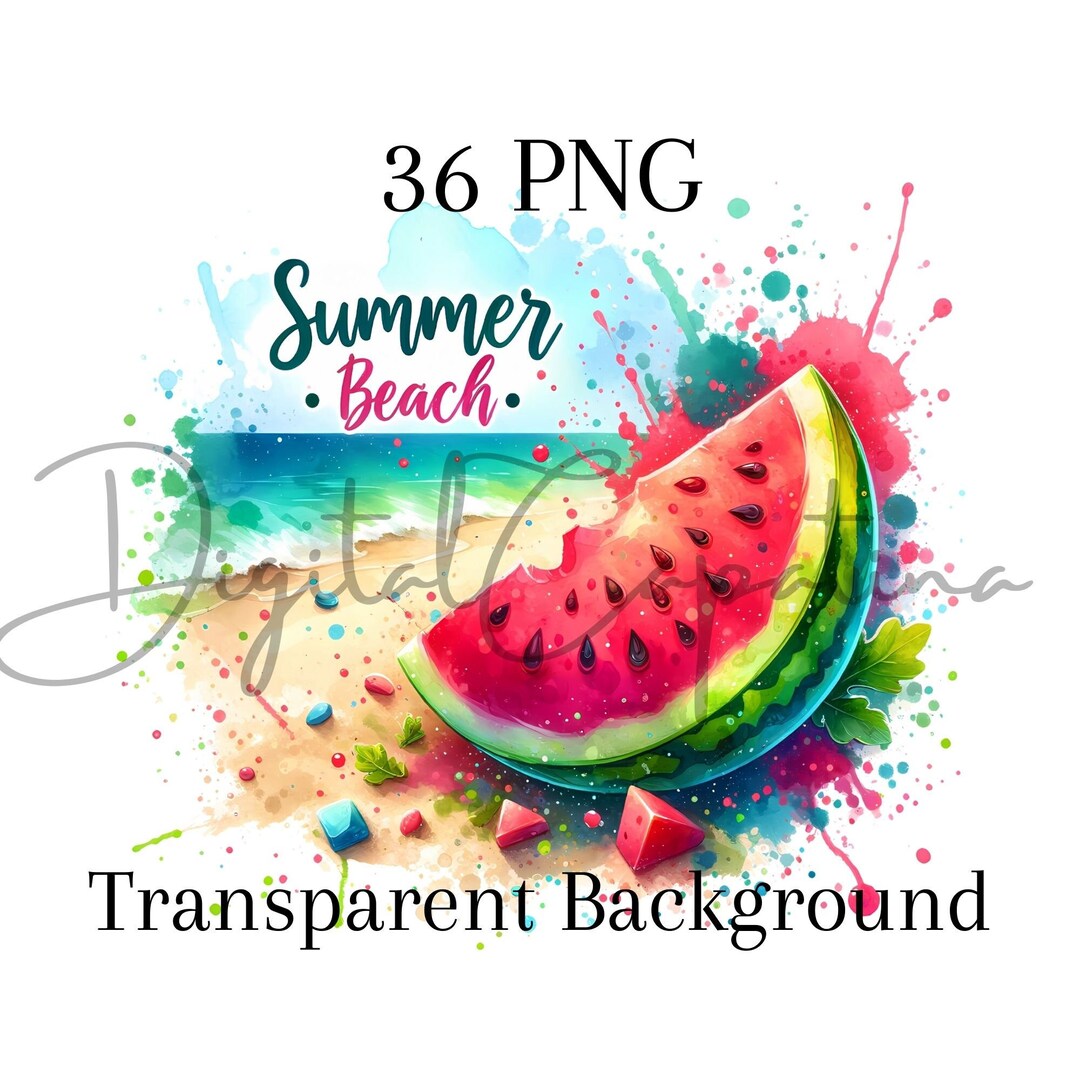 Summer Watermelon Clipart 36 PNG Digital Download Fruit Clipart Summer ...