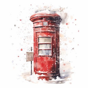 Snowy Post Box Clipart 20 High Quality Jpgs, Digital Download ...