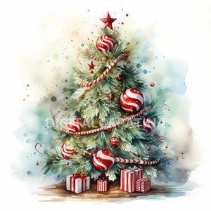 Christmas Tree Clipart Bundle 13 High Quality Jpgs, Merry Christmas ...