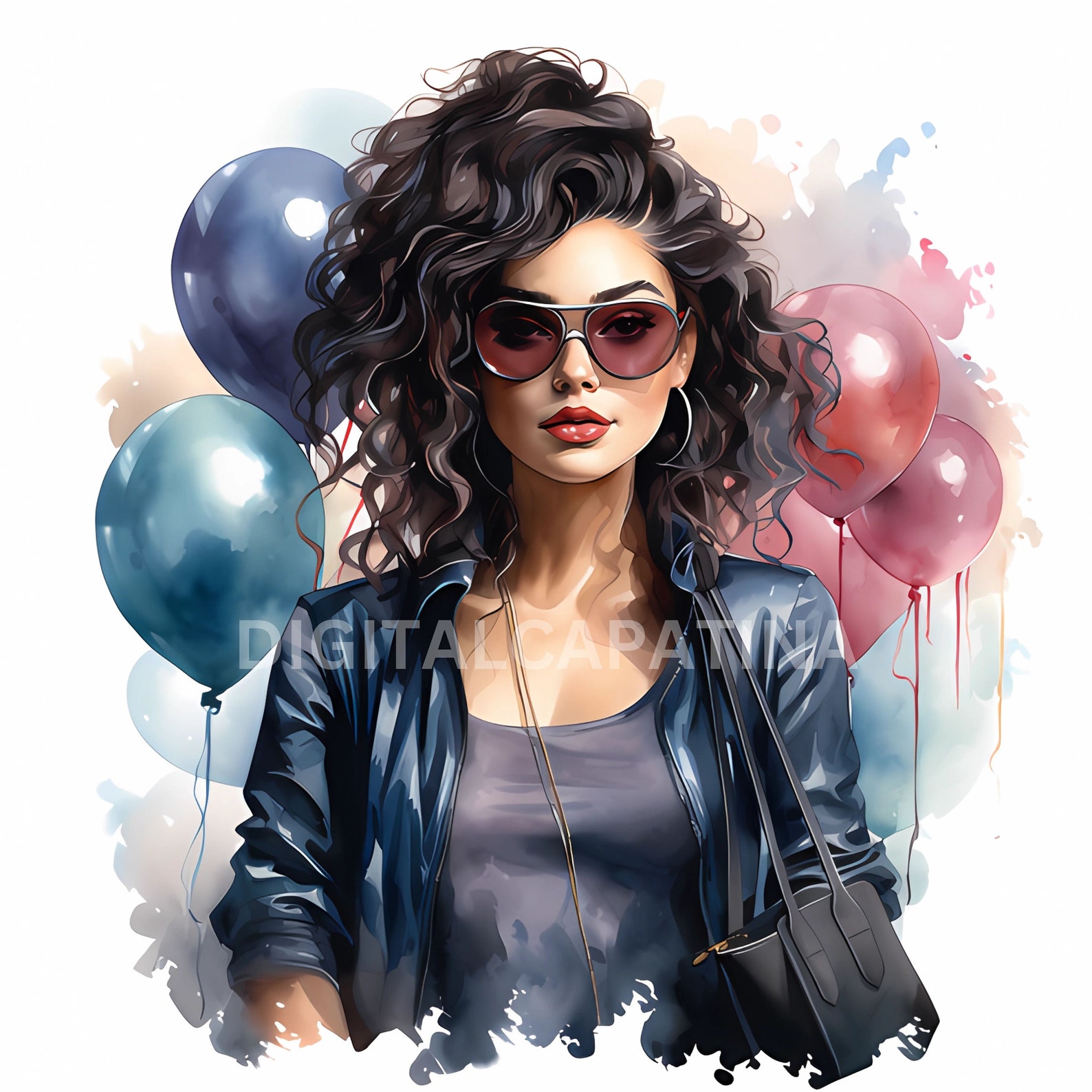 Birthday Girl Clipart Bundle 10 High Quality Jpgs, Watercolor Clipart ...