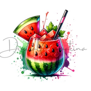 Summer Watermelon Clipart 36 PNG Digital Download Fruit Clipart Summer ...