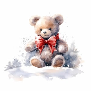 Christmas Bear Clipart Bundle 10 High-quality Jpgs, Merry Christmas ...