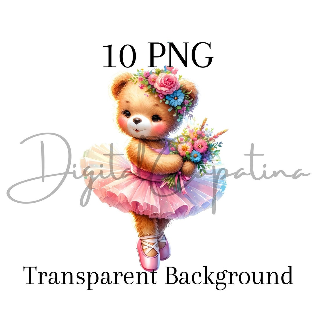 Watercolor Bear Cliparts 10 PNG Watercolor Clipart Baby Bear Clipart ...