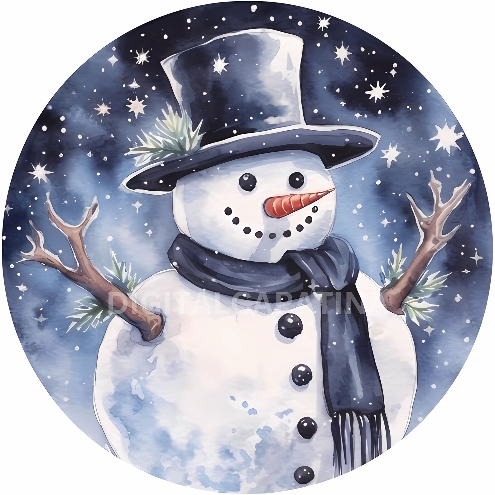Christmas Snowman Clipart 16 High Quality Jpgs, Digital Download ...