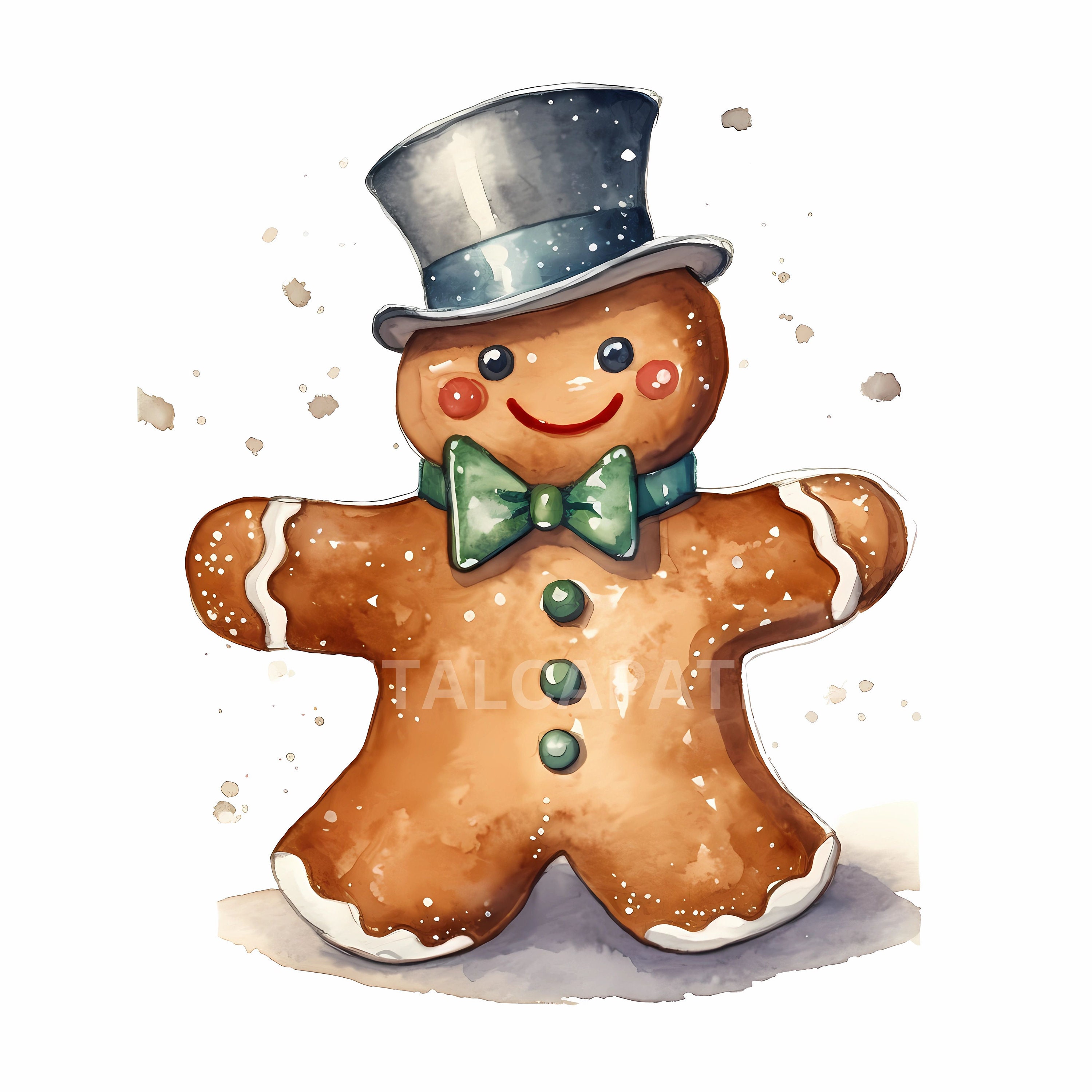 Gingerbread Man Clipart 11 High Quality Jpgs Merry Christmas - Etsy UK