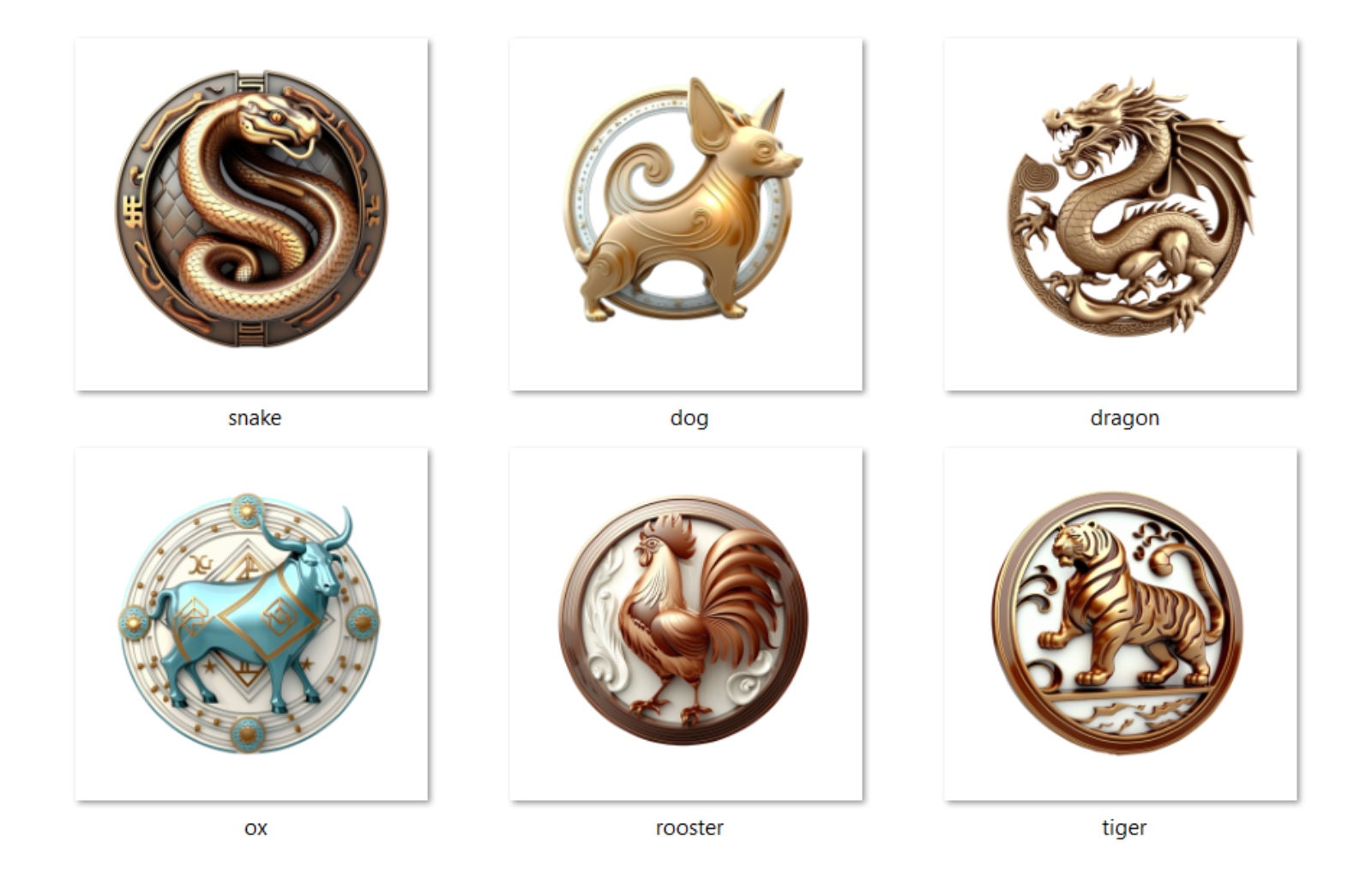 Chinese Zodiac Clip Art, 3d Zodiac Signs, 12 Zodiac Clipart, Dragon ...